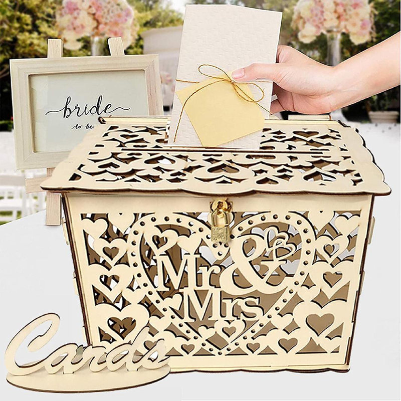 KingTons Wedding Reception Card Box Exquisite Wood With Lock Wayfair kingtons-wedding-reception-card-box-exquisite-wood-with-lock-wayfair